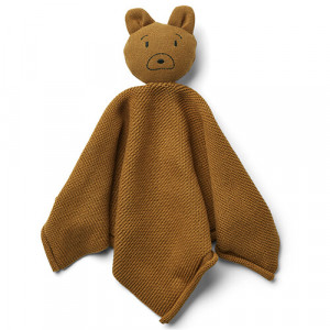 liewood knuffeldoek milo beer - golden caramel | Pakske