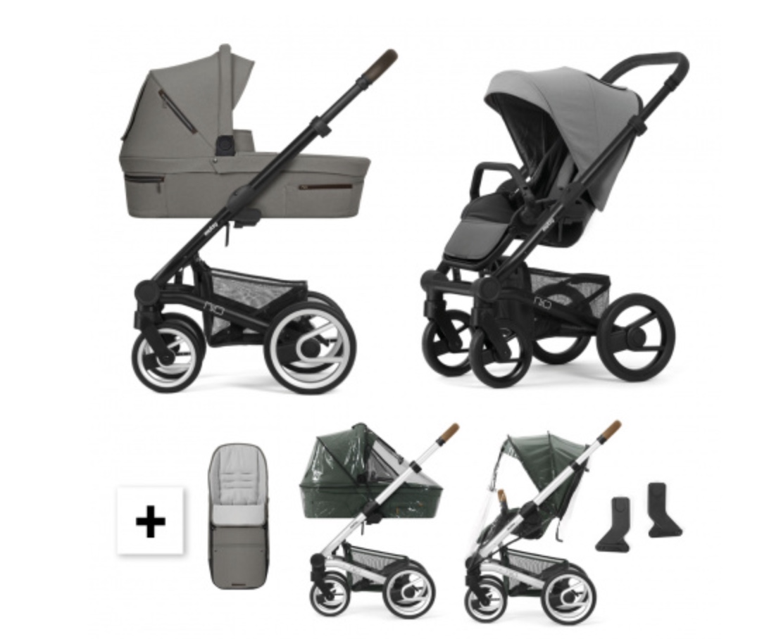 Mutsy Nio Journey Taupe Grey Zwart Frame Bruine Greep Zwarte Wielen ...