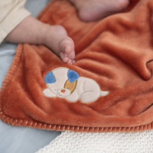 Nattou Couverture Bébé Jim et Bob - 75x100 cm - Orange | P'tit Colis